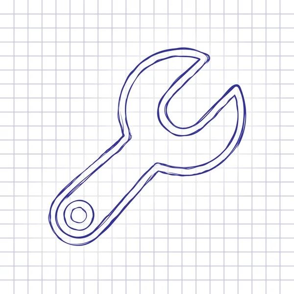 Simple Wrench Linear Thin Outline Vintage Retro Typography Offset ...