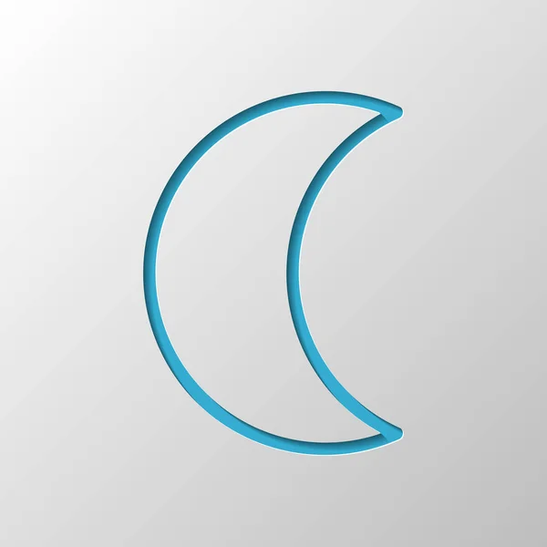Simple Moon Weather Symbol Linear Icon Thin Outline Sticker Style Stock ...