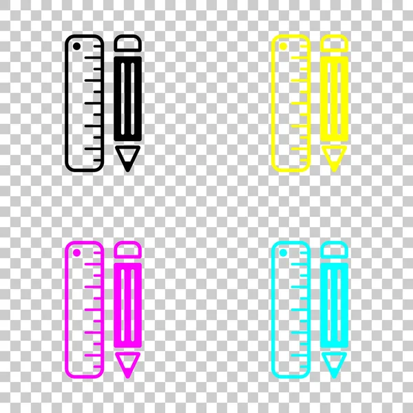 Convert Electronic Document Colored Set Cmyk Icons Transparent ...