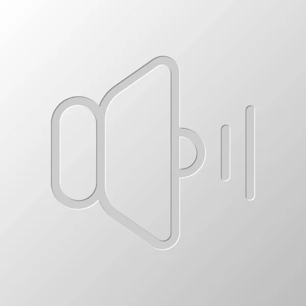 Volume Medium Icon Cut Circle Gray Blue Layers Paper Style Stock Vector ...