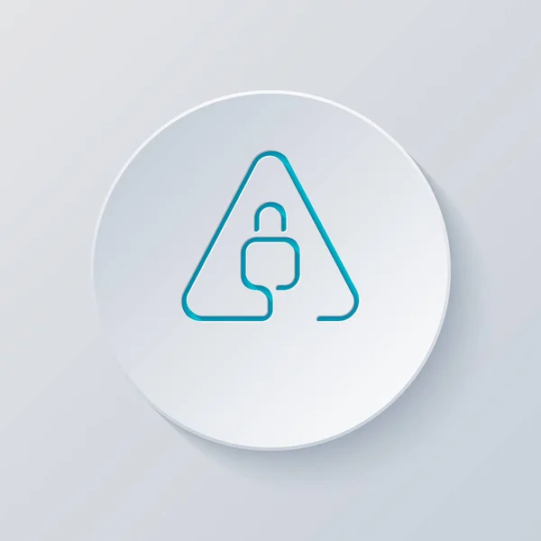 Lock Warning Triangle Linear Icon Thin Outline One Line Style Stock ...