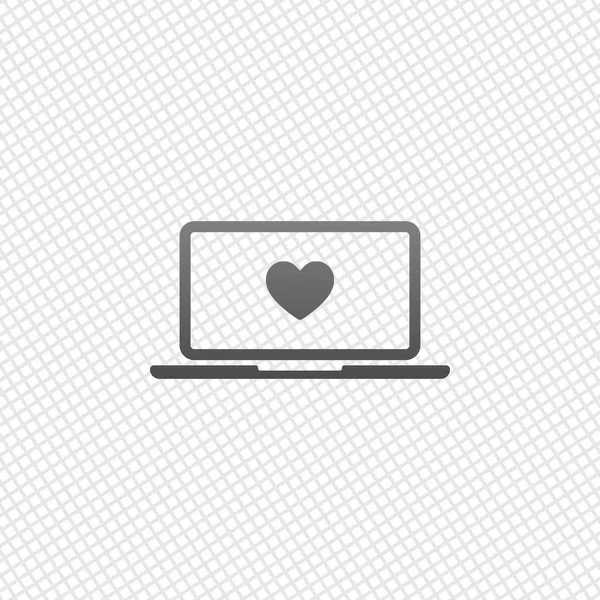 Laptop Notebook Computer Heart Screen Simple Icon Isolated Icon ...