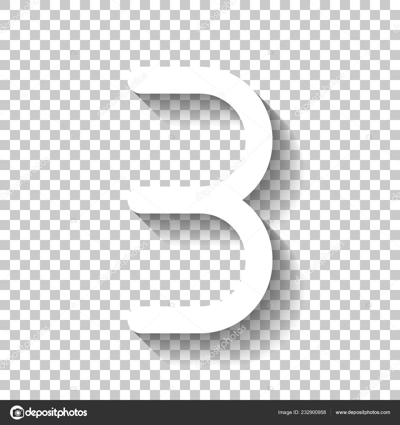 Number Three Numeral Simple Letter White Icon Shadow Transparent ...