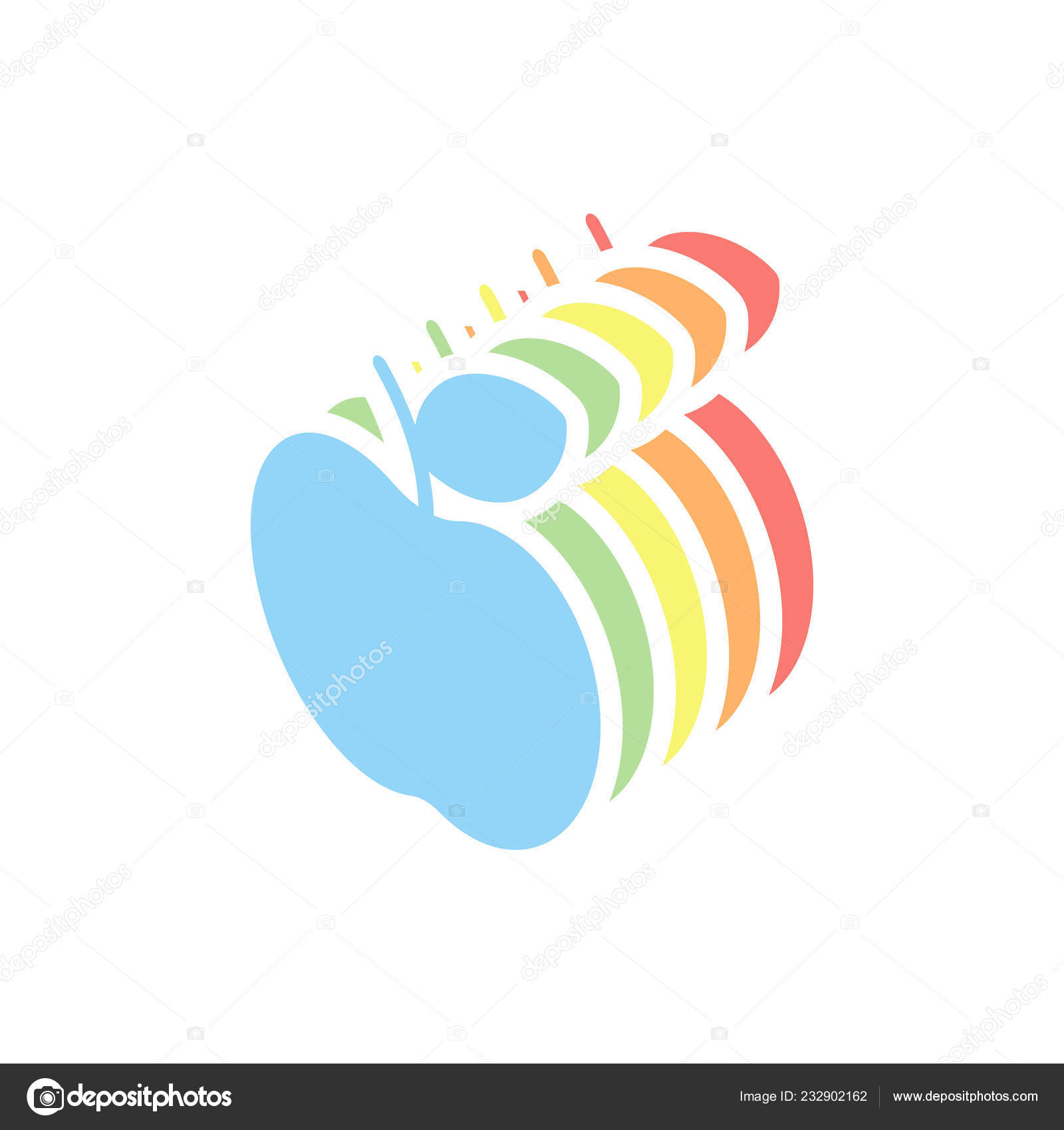 Simple Apple Icon Stack Colorful Isometric Icons White Background Stock ...