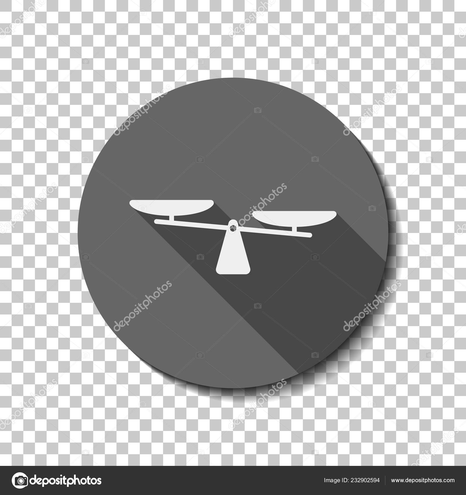 Silhouette Scale Simple Symbol White Flat Icon Long Shadow Circle Stock ...