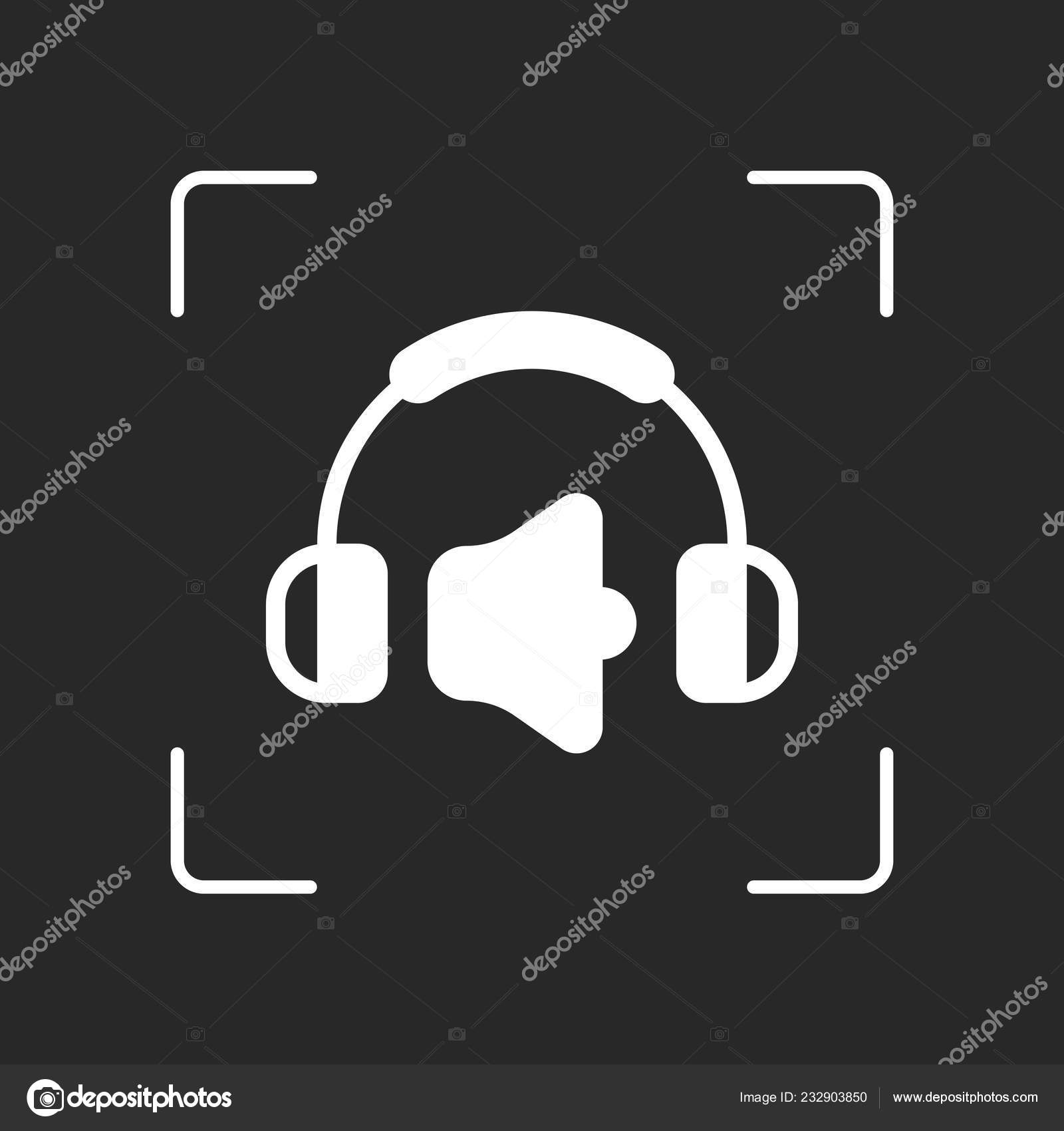 Headphones Volume Level Max Volume Level Simple Icon White Object Stock ...