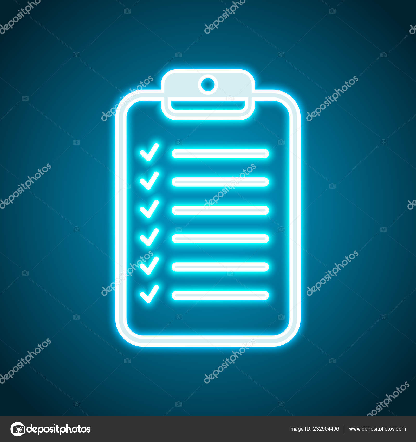 Tablet Dan Kertas Checklist Dengan Tanda Centang Garis Linier Garis ...