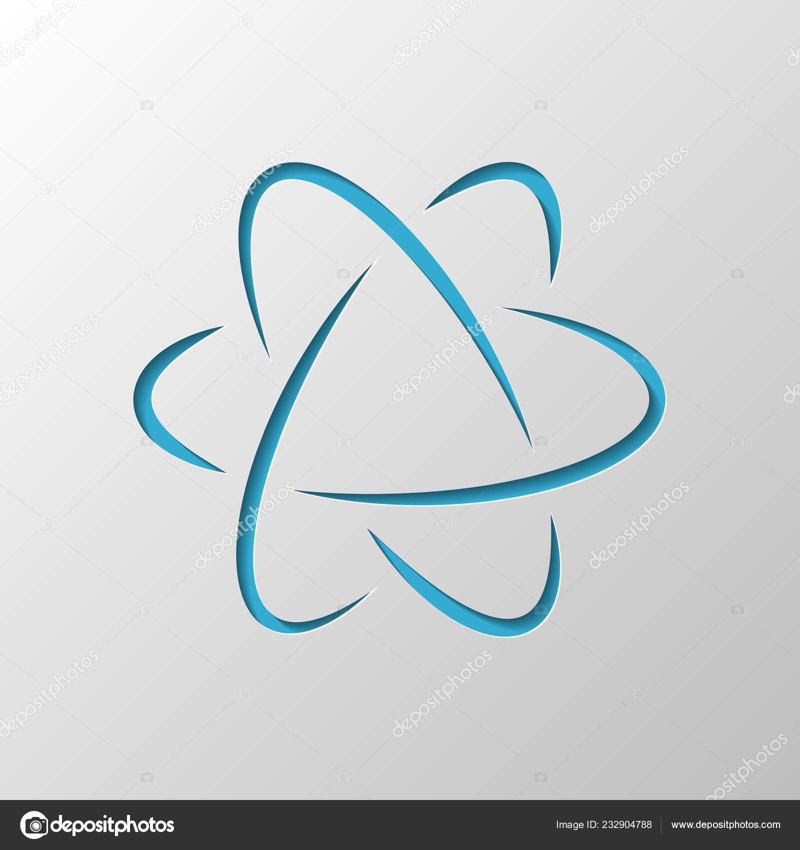 Scientific Atom Symbol Logo Simple Icon Paper Design Cutted Symbol ...