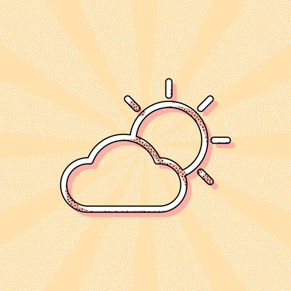 Sun Cloud Weather Symbol Linear Icon Thin Outline Paper Design Stock Vector Image By ©fokas