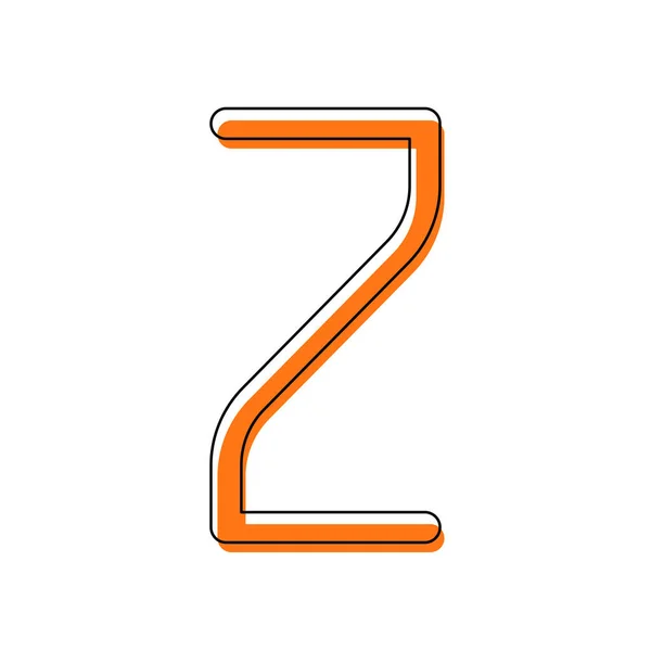 Number Two Numeral Simple Letter Orange Neon Style Black Background ...