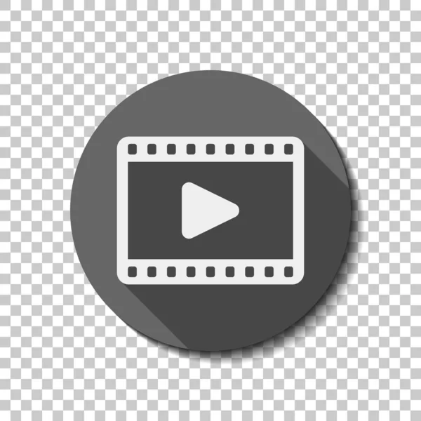 Video Icon White Outline Sign Shadow Transparent Background Stock ...