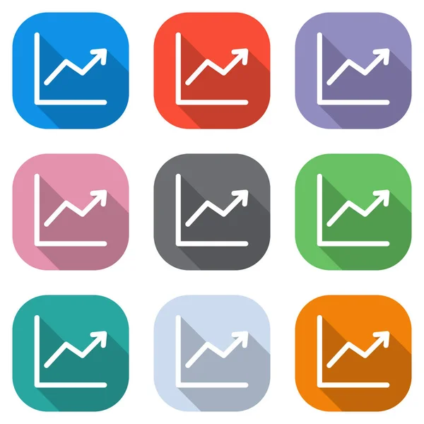 Finance Grapgic Grow Set White Icons Colored Squares Applications ...
