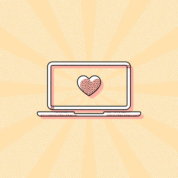 Laptop Notebook Computer Heart Screen Simple Icon Isolated Icon ...