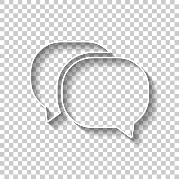 Ikon Obrolan Ikon Putih Dengan Bayangan Pada Latar Transparan Vektor ...