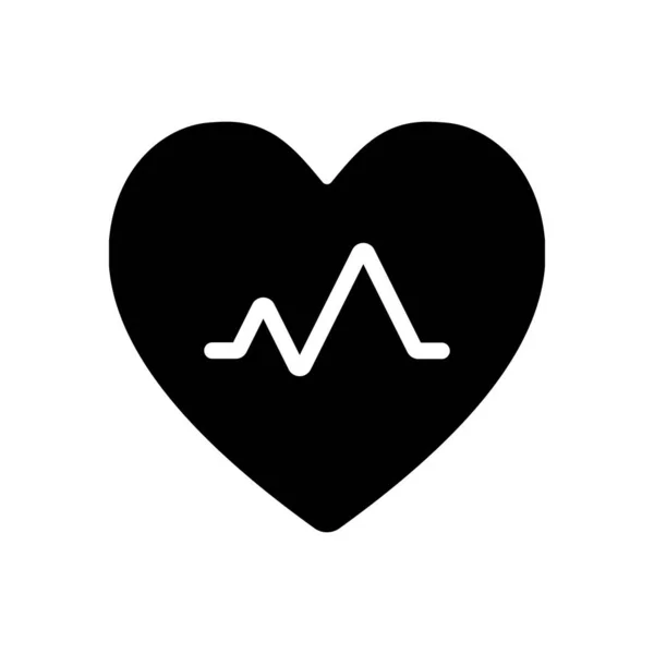 Cardiac Pulse Heart Pulse Line Simple Single Icon Black Object Stock ...
