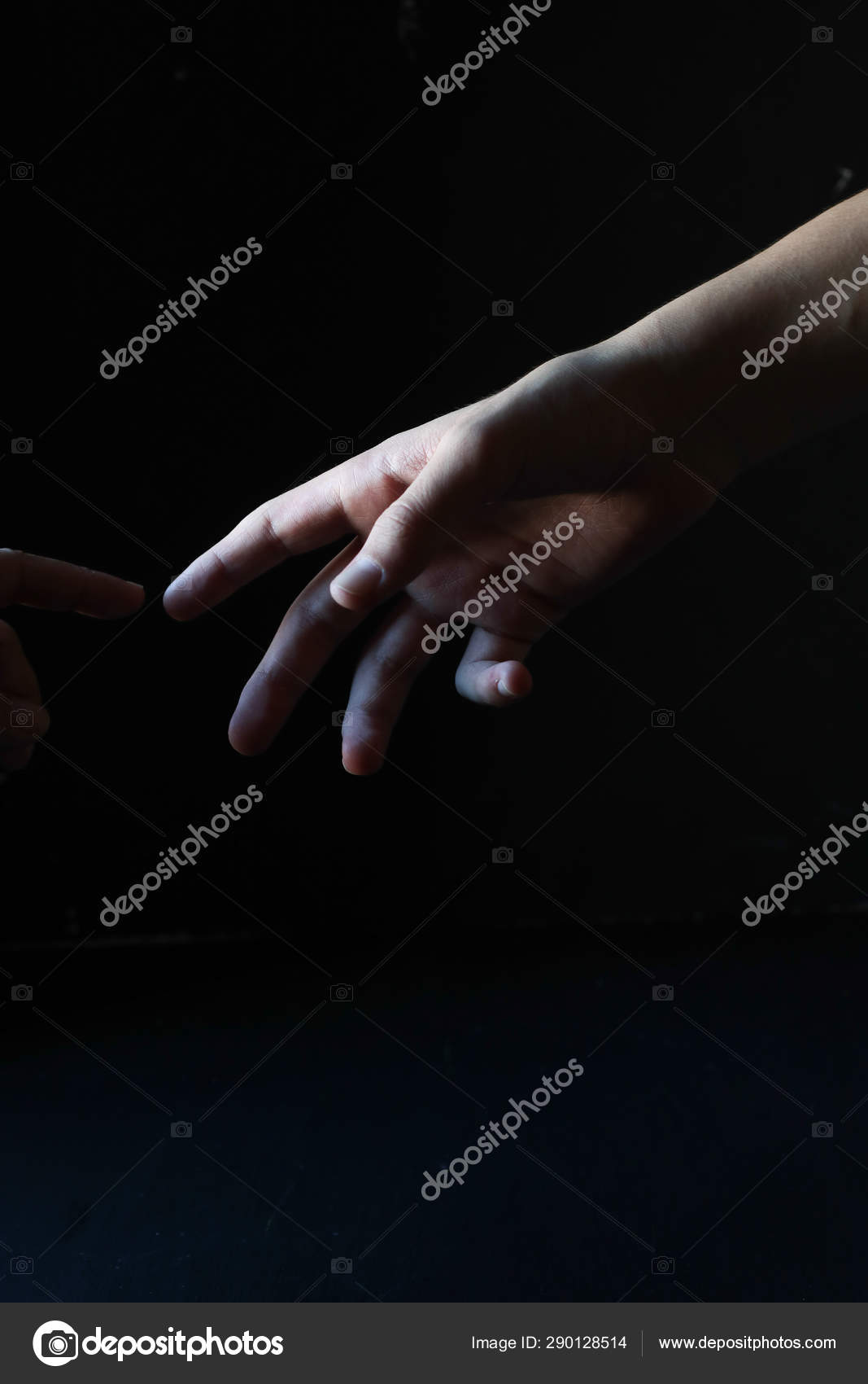 Human Hand Dark Black Background Stock Photo by ©Bernashafo 290128514