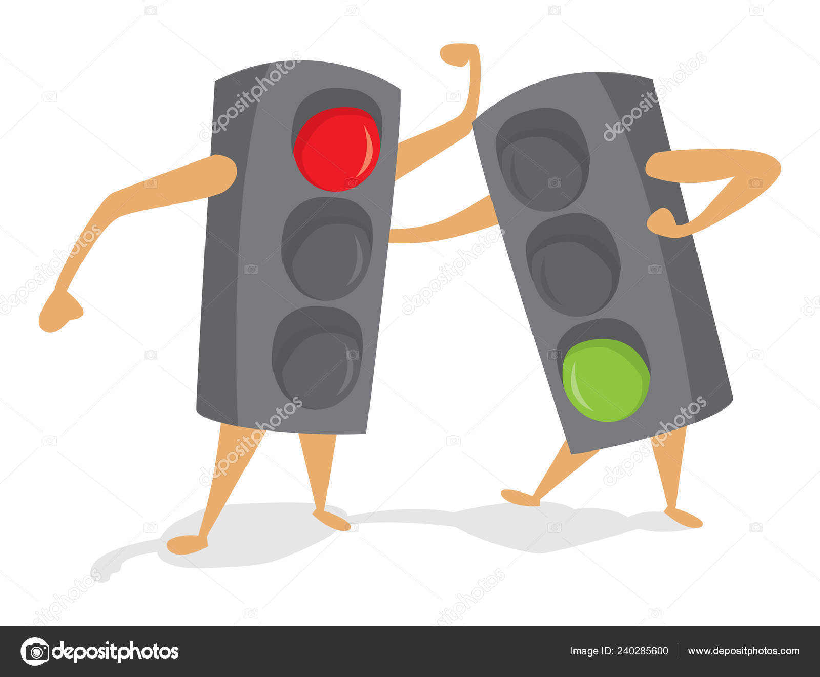 Cartoon Red Stop Light