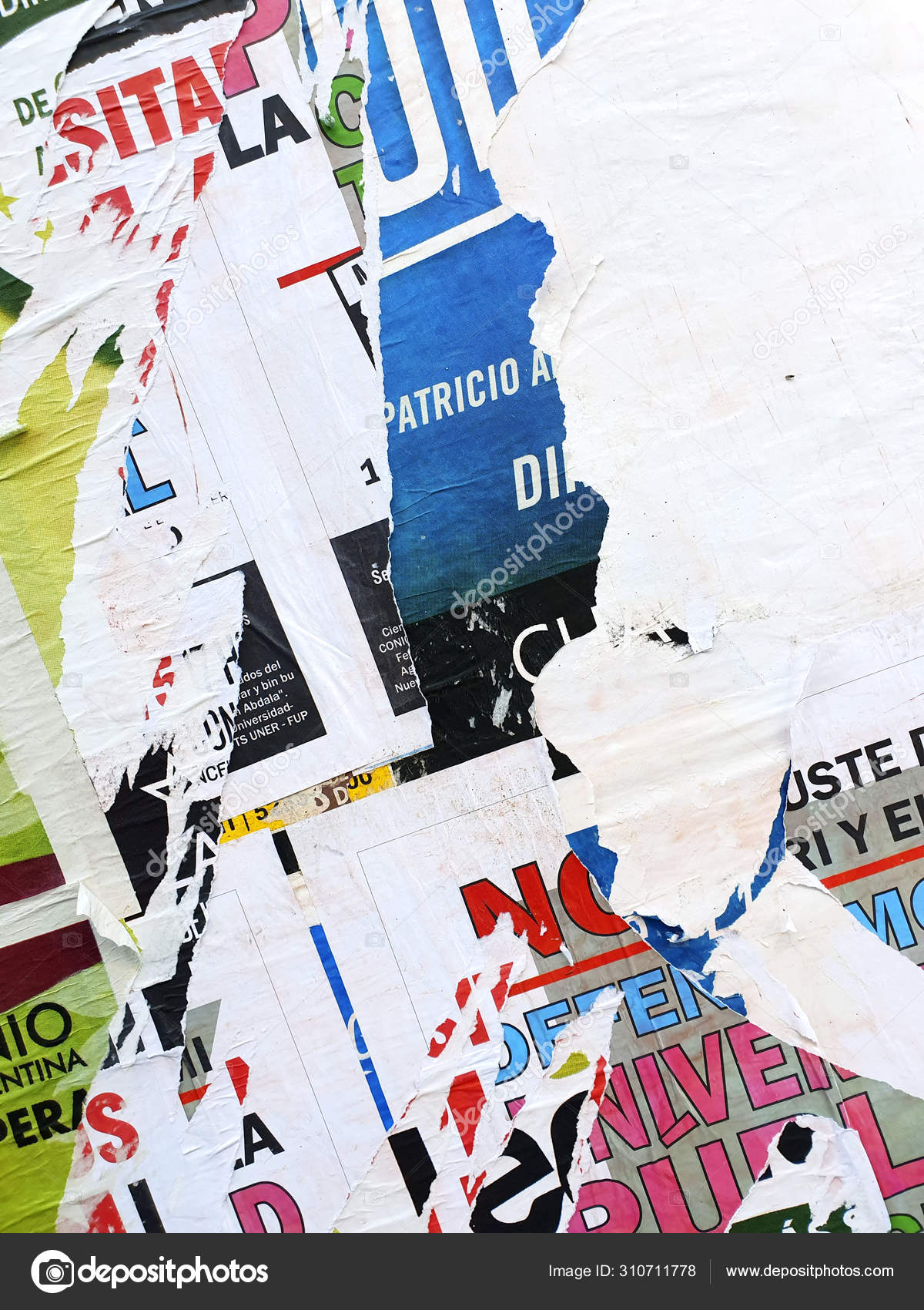 Random background collage paper typography texture on wall Stock Photo ...