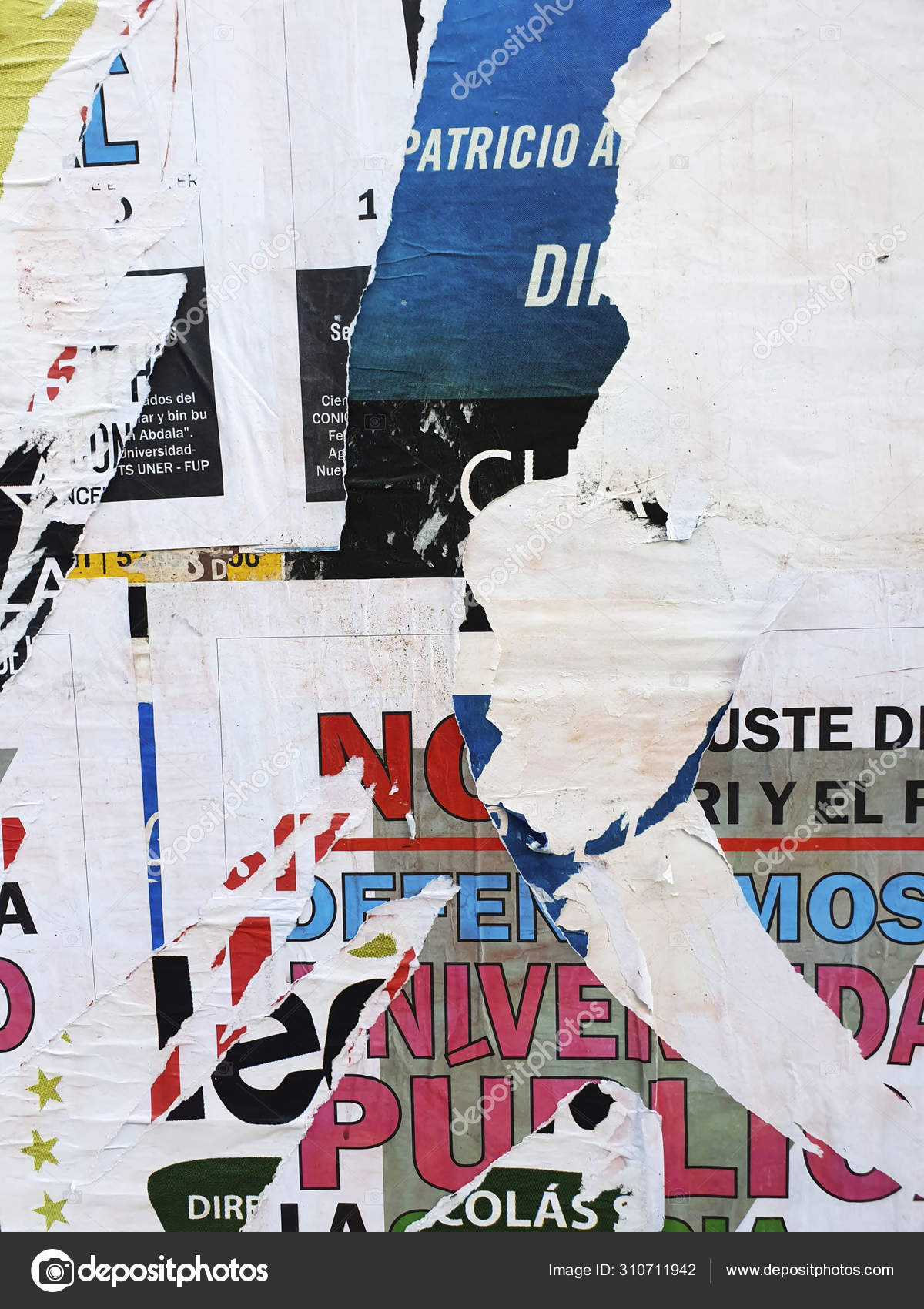 Random background collage paper typography texture on wall Stock Photo ...