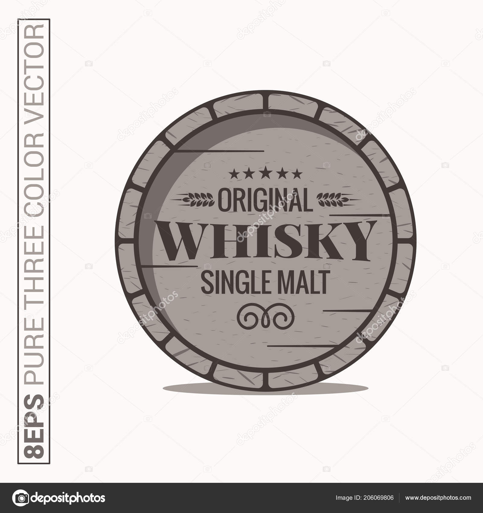 Whisky barrel logo. Single malt whiskey on white background Stock ...
