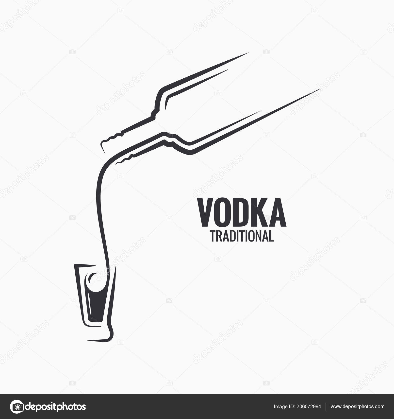 Vodka bottle logo. Vodka shot on white background Stock Vector by ...