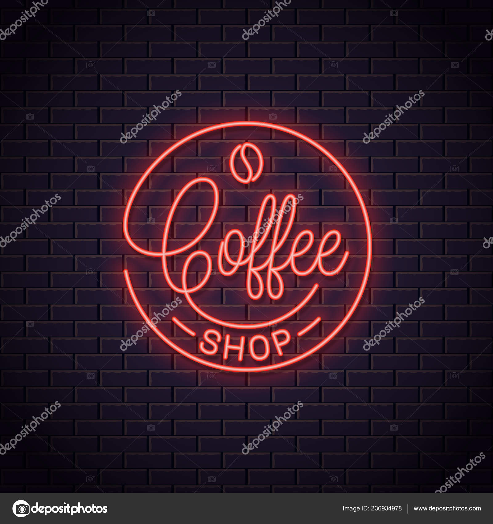 Coffee neon logo. Coffee shop neon sign Stock Vector by ©pushkarevskyy ...
