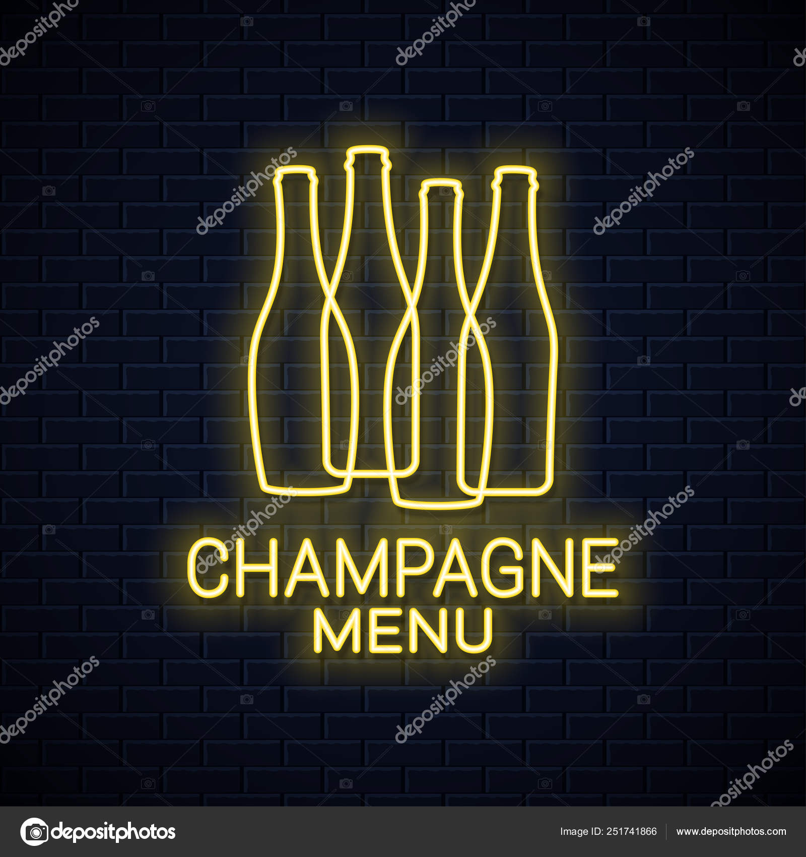 Champagne bottle neon sign. Champagne neon banner Stock Vector Image by ...