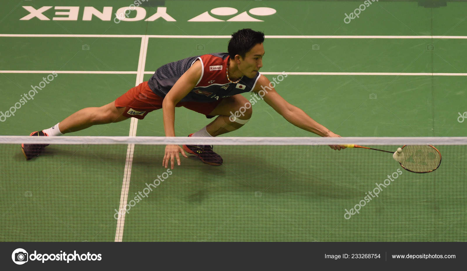 Kento Momota Japan Returns Shot Jonatan Christie Indonesia Eighth Final ...