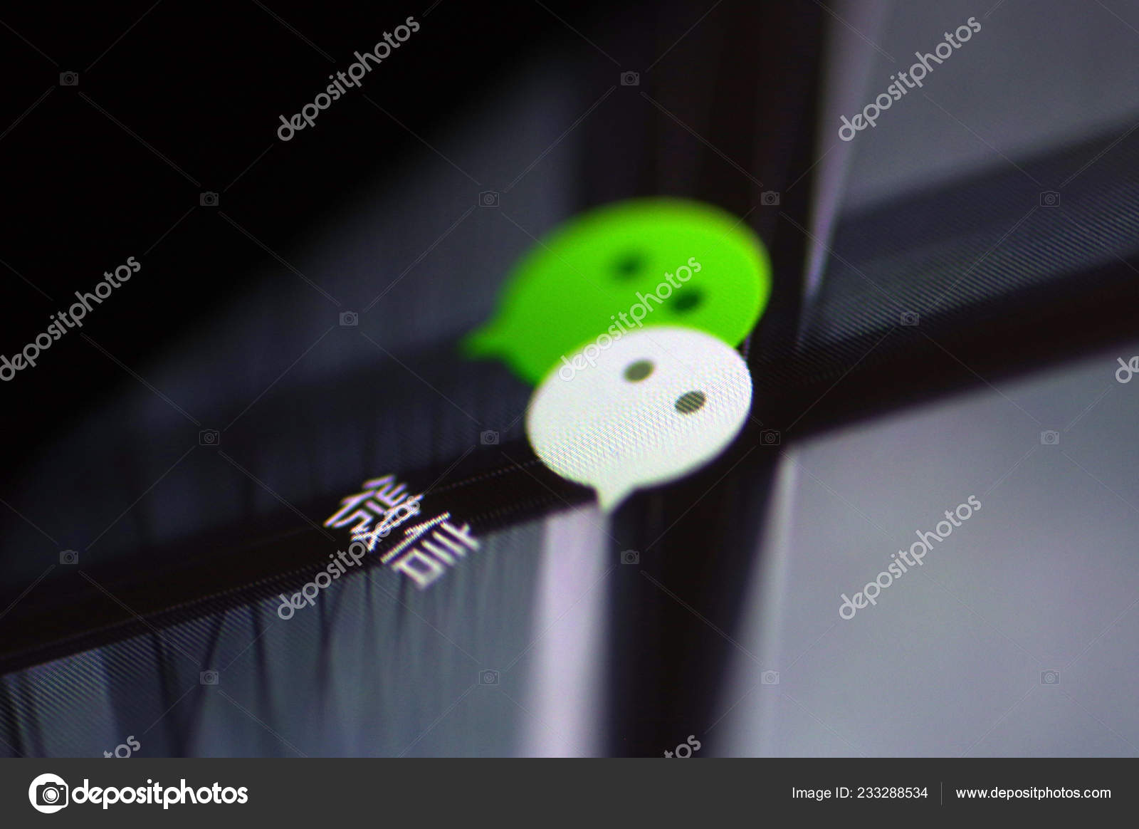 Chinese Mobile Phone User Uses Messaging App Weixin Wechat Tencent ...