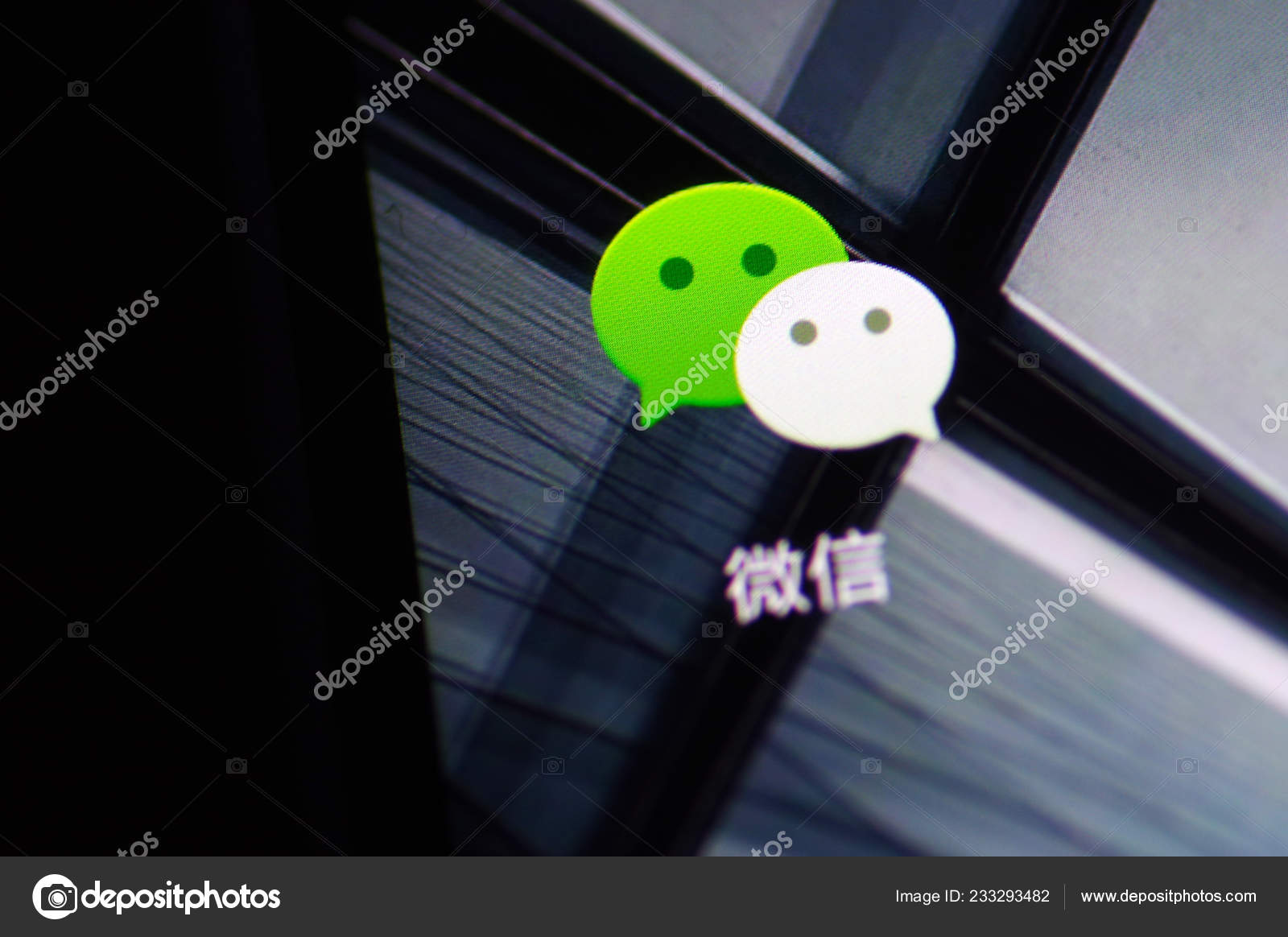 Chinese Mobile Phone User Uses Messaging App Weixin Wechat Tencent ...