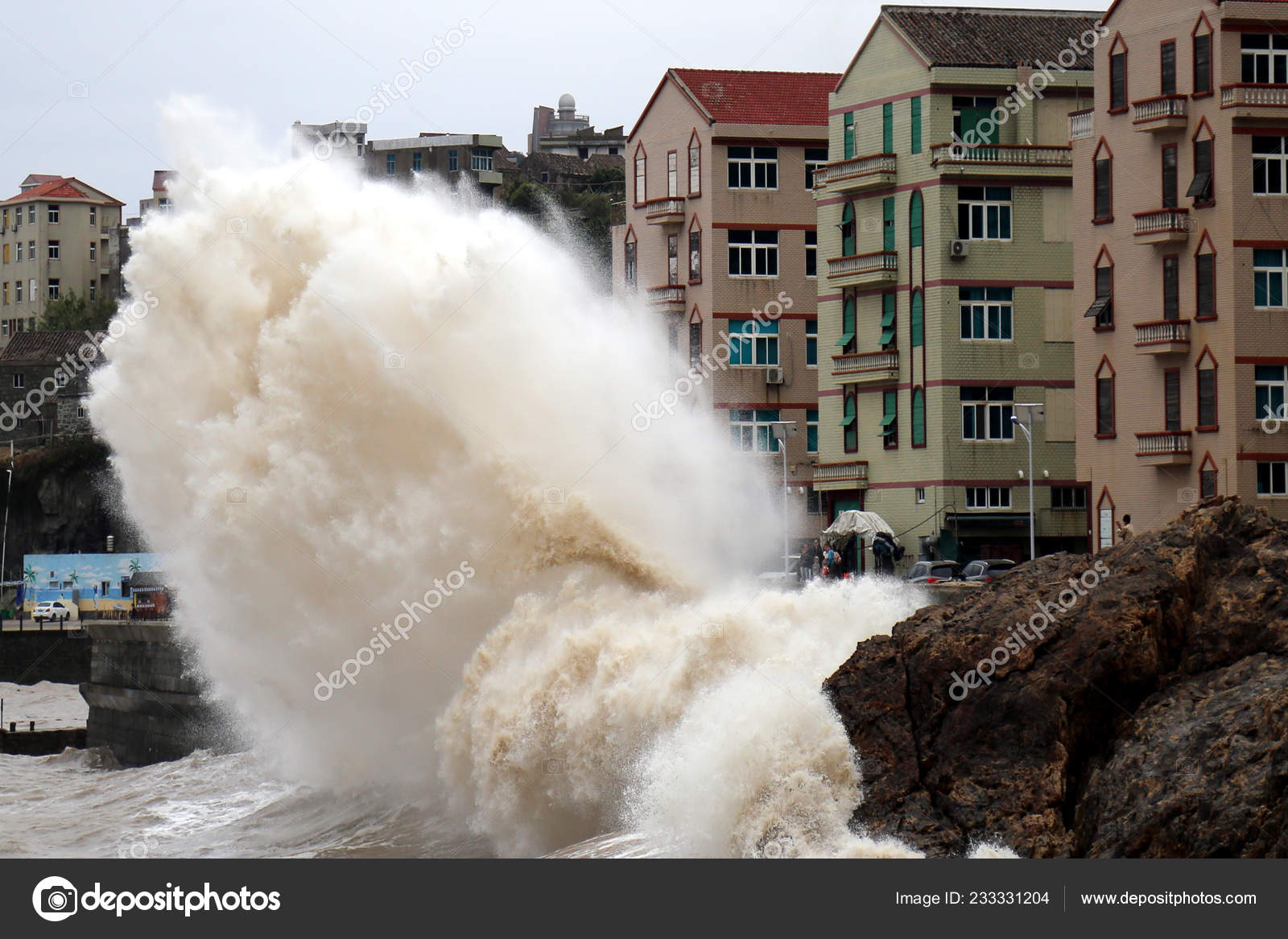 Tidal Bores Caused Strong Wind Typhoon Kong Rey Hit Shores – Stock ...