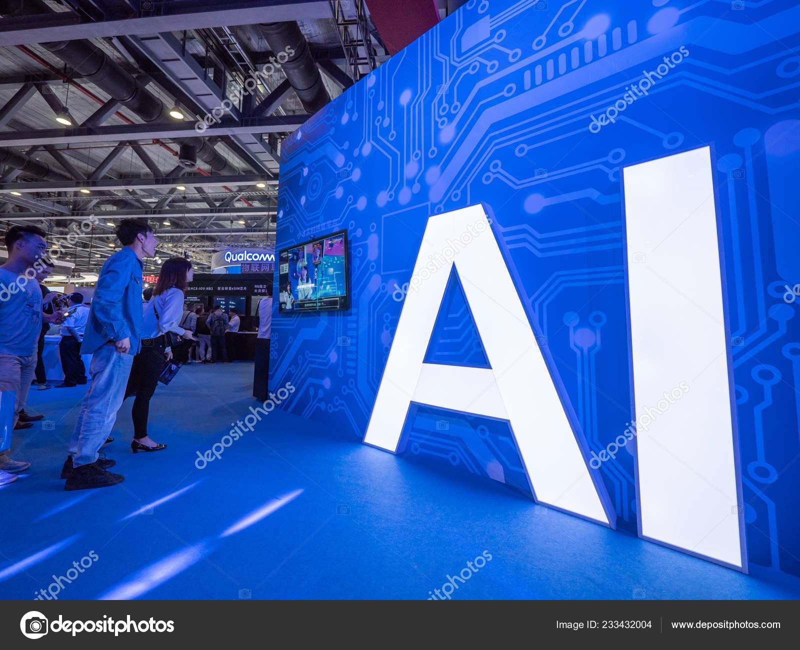 Signage Artificial Intelligence Seen Stand Xiaomi 2018 China Mobile ...