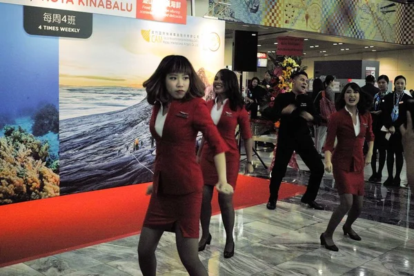 Stewardesses Dance Ceremony Inaugurate Sar's First Direct Flight Kota Kinabalu – Stock Editorial ...