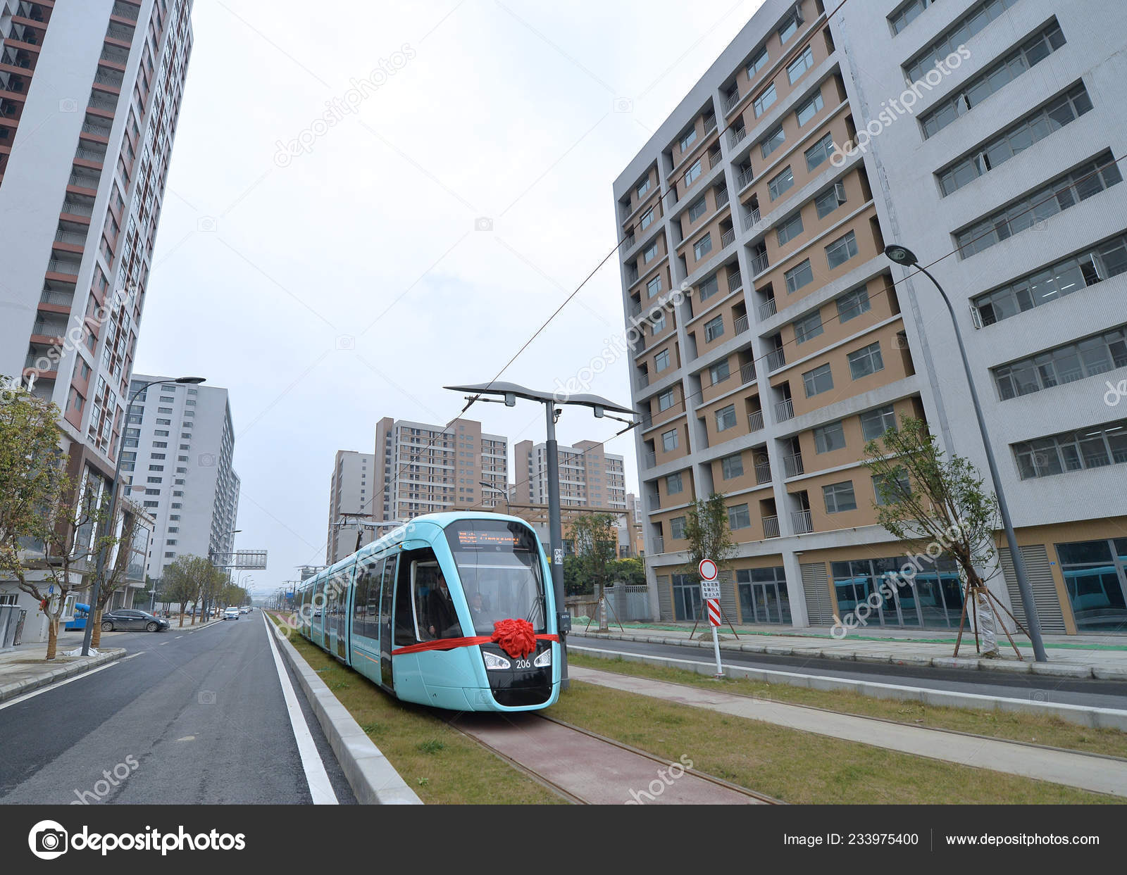 Tramcar Pictured City's Second Tram Line Rong Tram Line Its – Stock ...