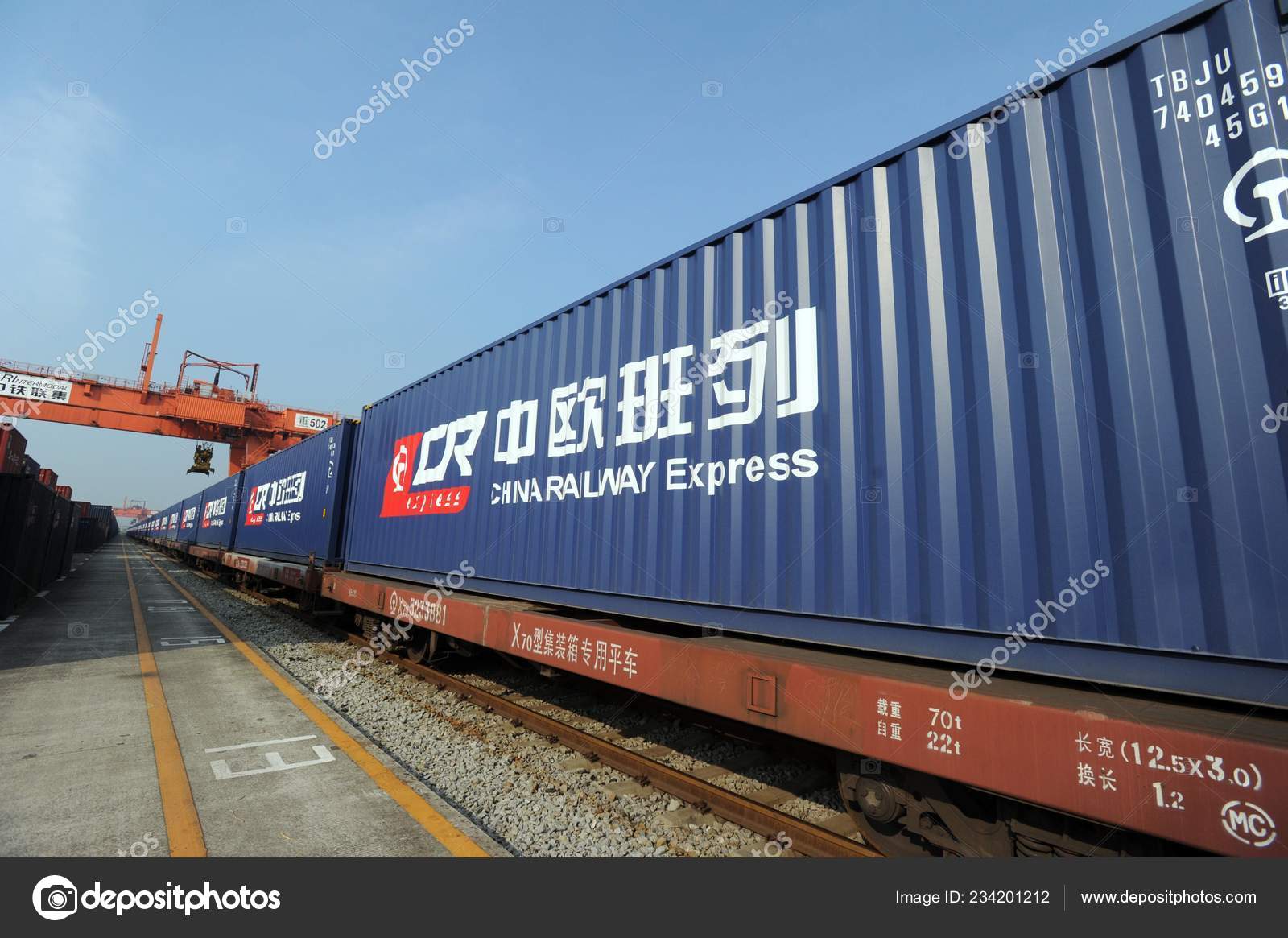 Train China Europe Railway Express Pictured Railway Station Chongqing ...