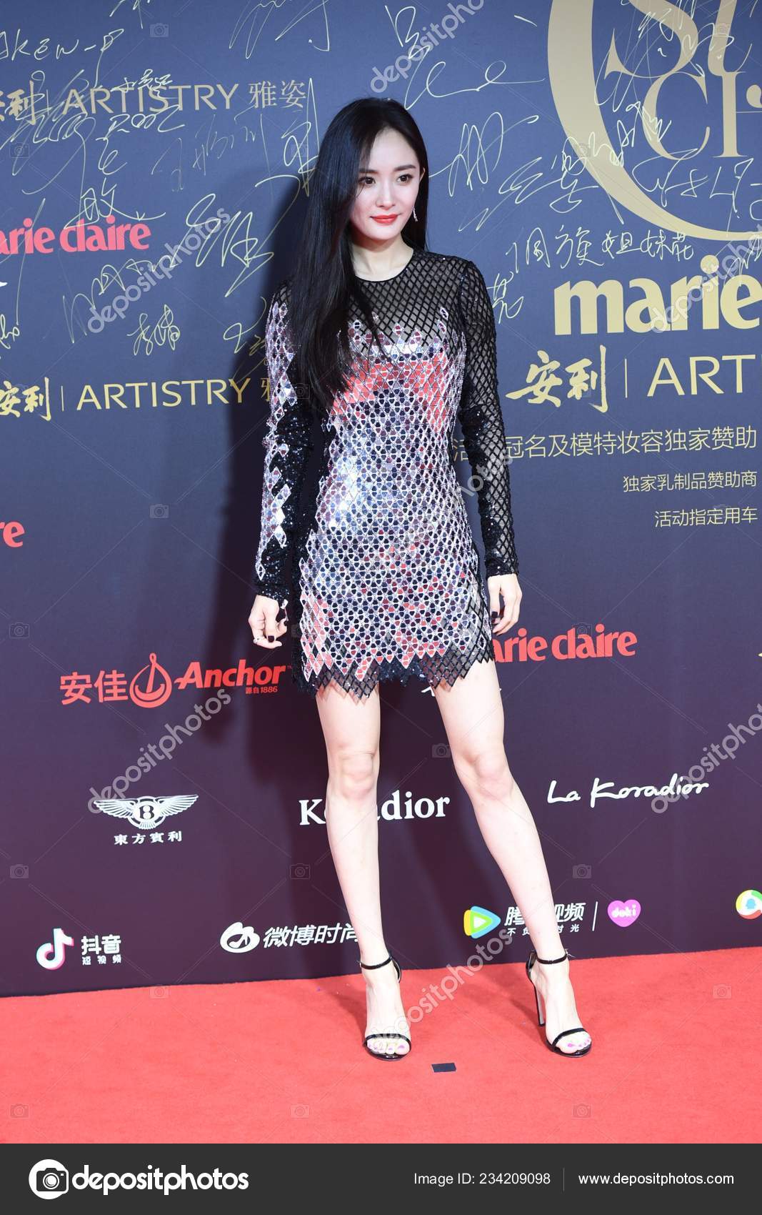 Chinese Actress Yang Poses She Arrives Red Carpet 2018 Marie – Stock ...