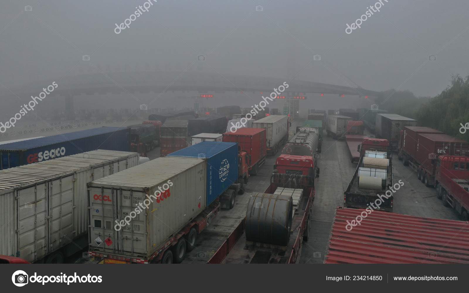 Masses Vehicles Move Slowly Express Way Traffic Jam Due Heavy – Stock ...