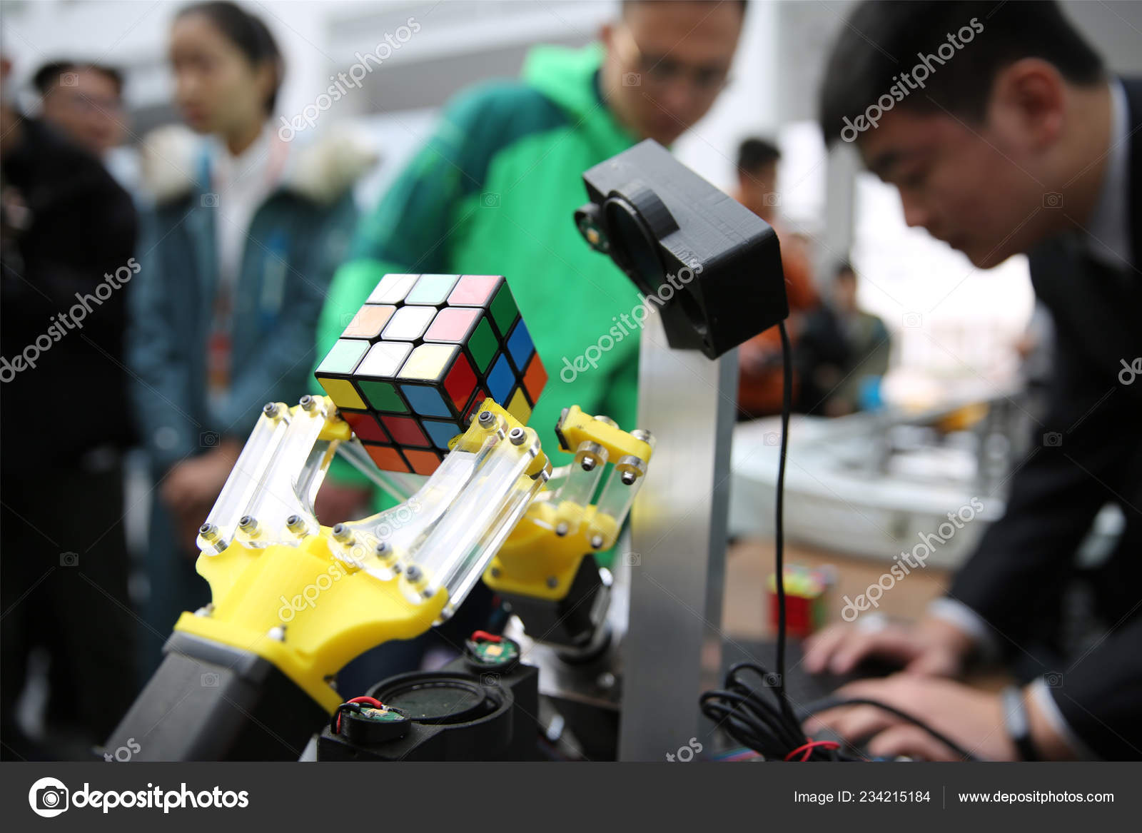 Students University Present Bionic Robotic Arm First China College Students' — Stock Editorial ...