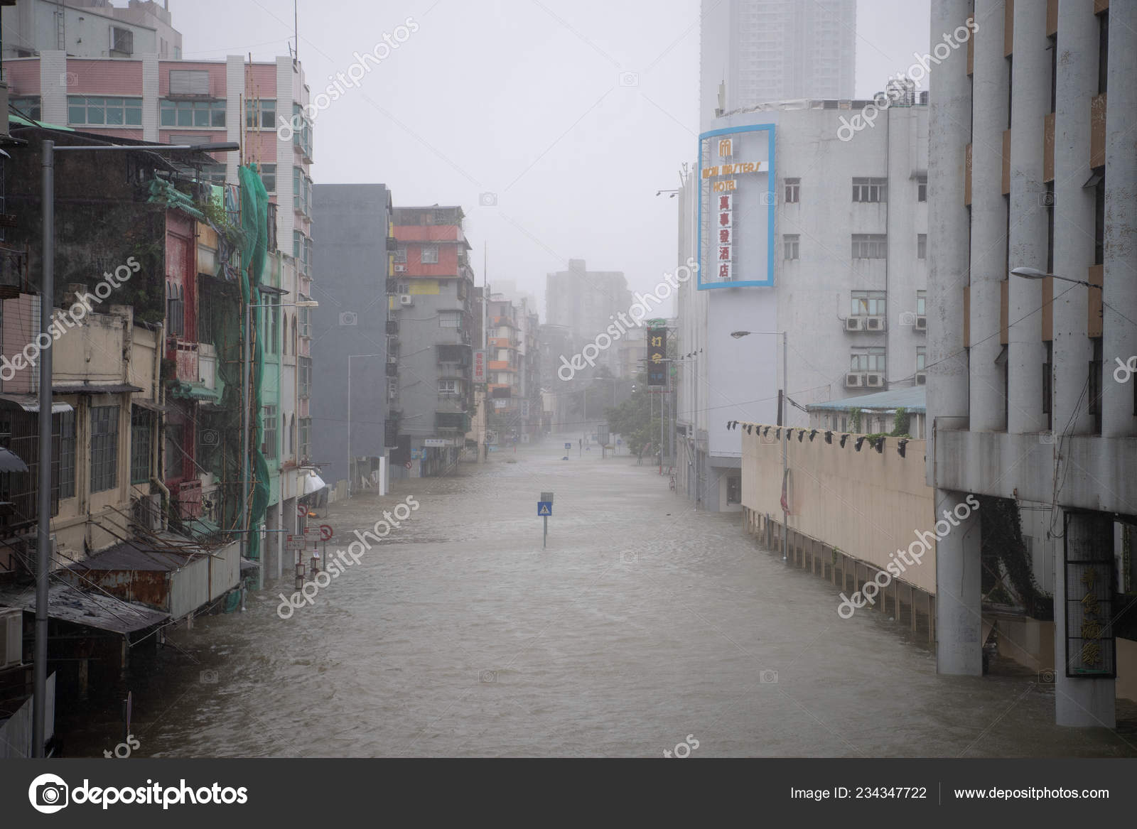 View Flooded Streets Heavy Rains Caused Typhoon Mangkhut 22Nd Typhoon ...