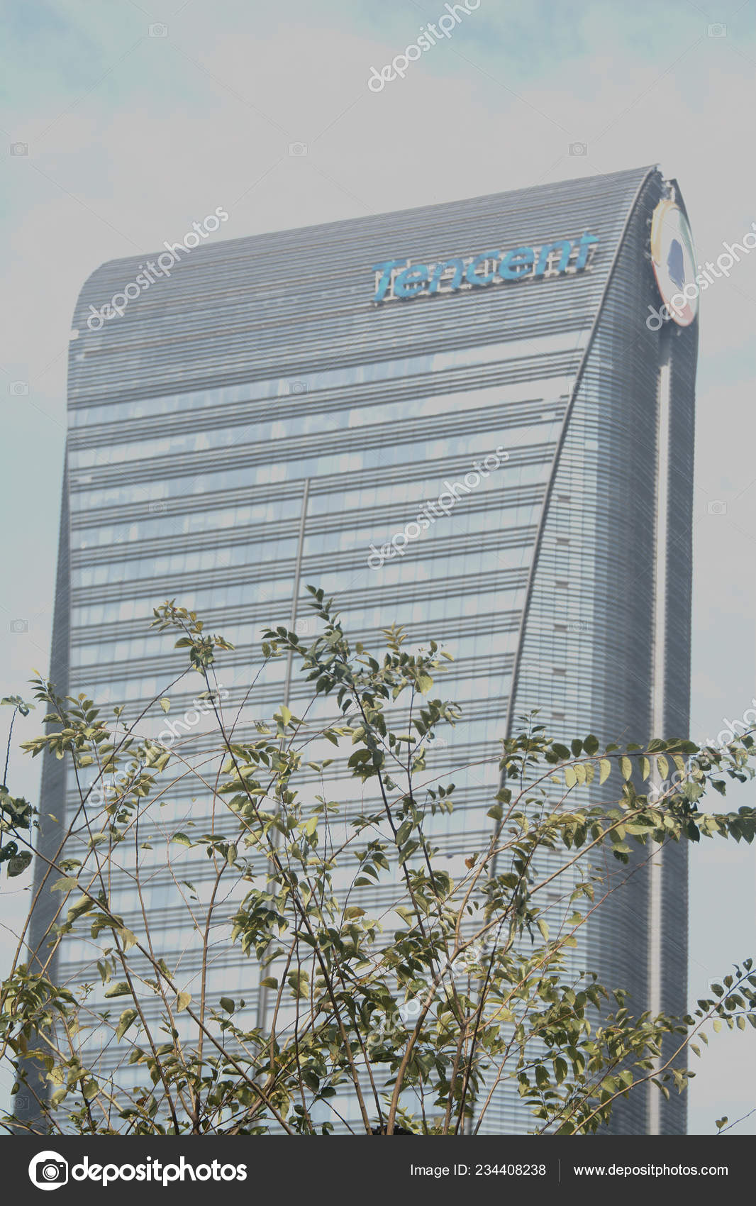 Logo Tencent Pictured Rooftop Its Headquarters Shenzhen City South ...