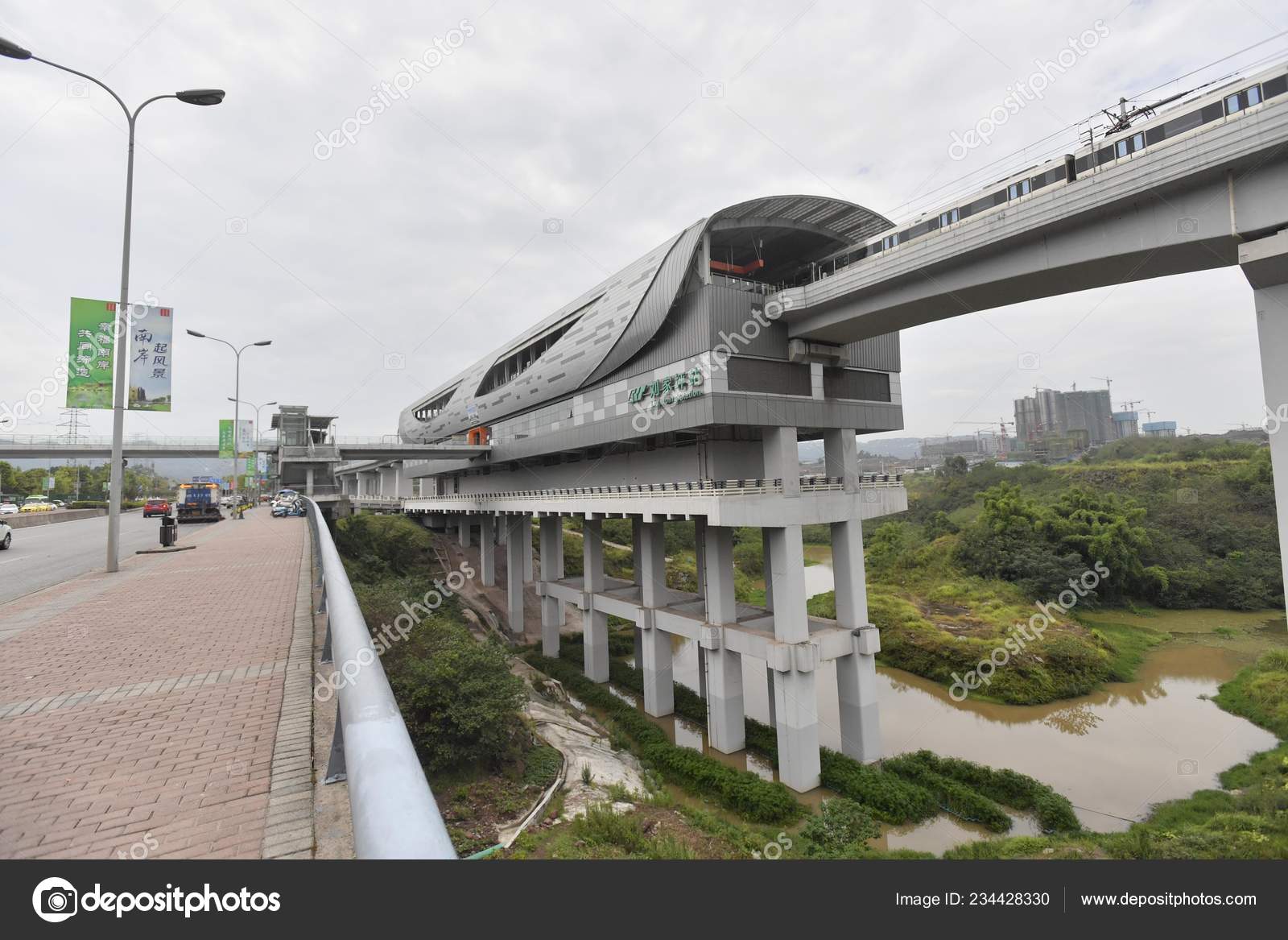 View Overwater Subway Station Liujiaping Subway Station Built River ...