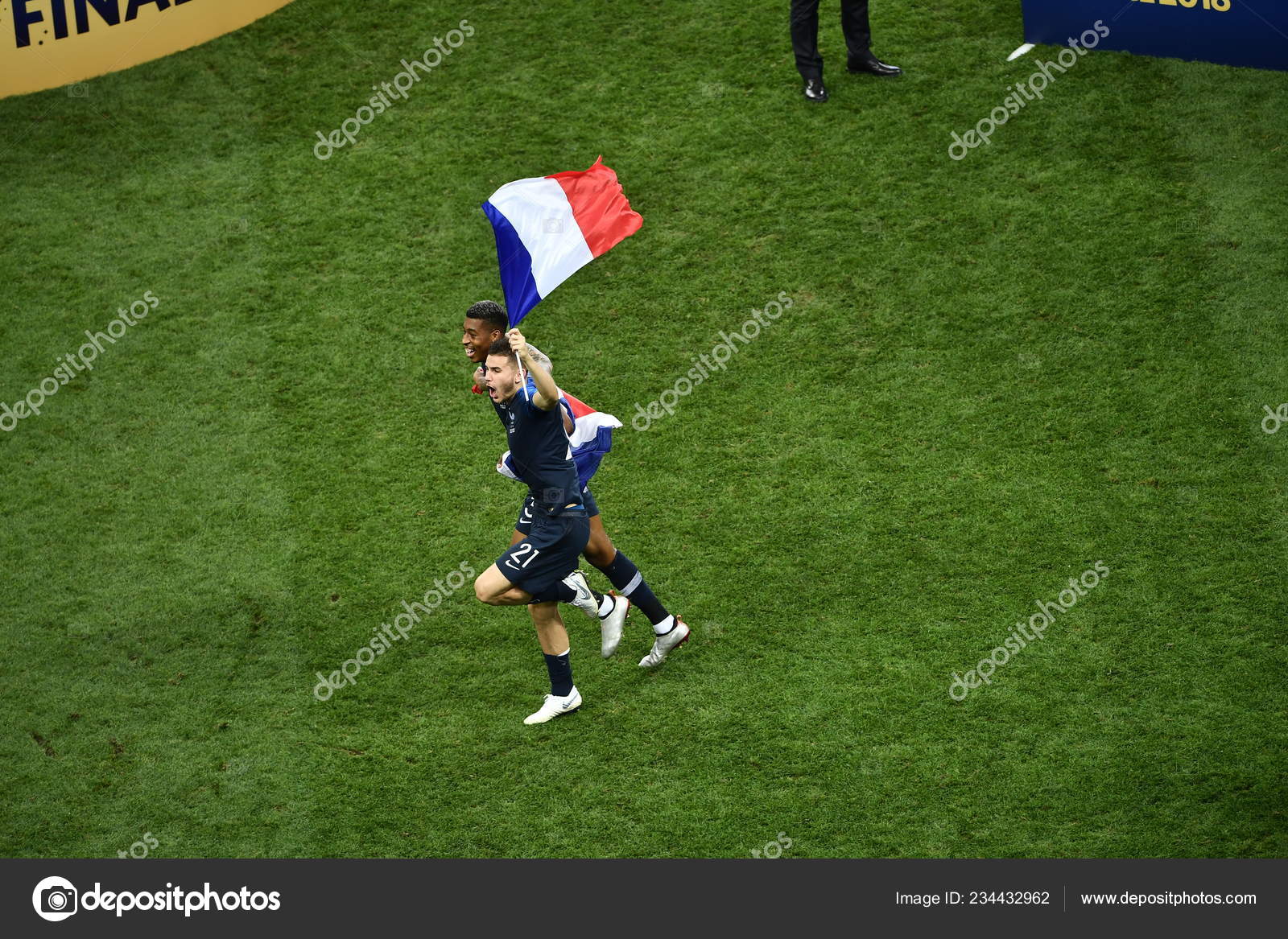 Lucas Hernandez Front Presnel Kimpembe France Celebrate France Defeated ...