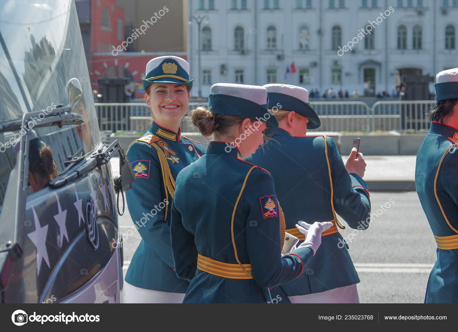 Russian Female Soldiers Military Parade