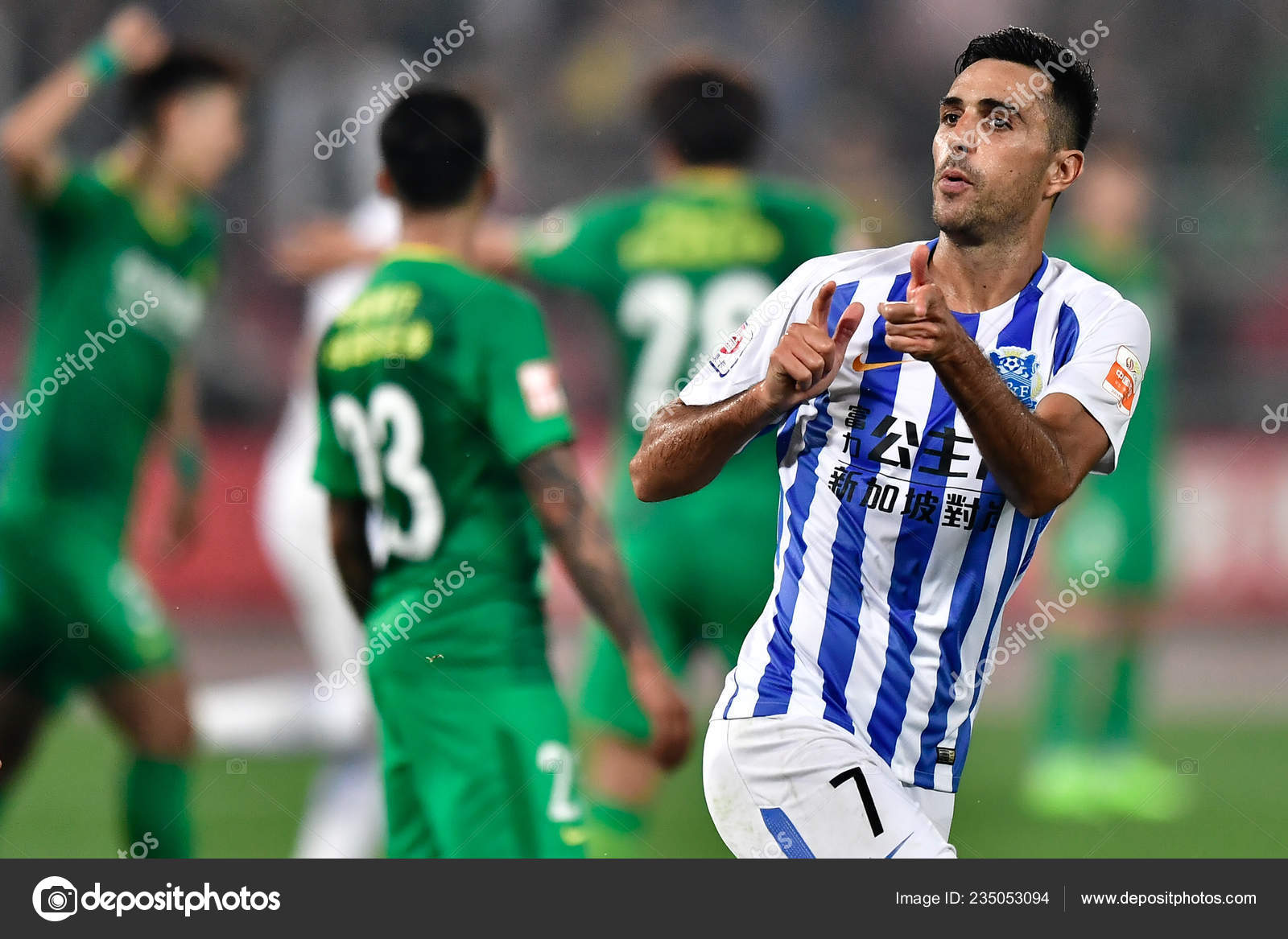 Israeli Football Player Eran Zahavi Guangzhou Celebrates Scoring ...