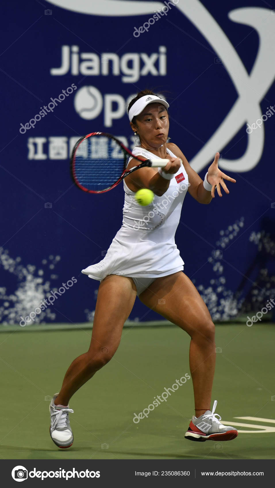 Wang Qiang China Returns Shot Ankita Raina India Women's Singles — Stock Editorial Photo ...