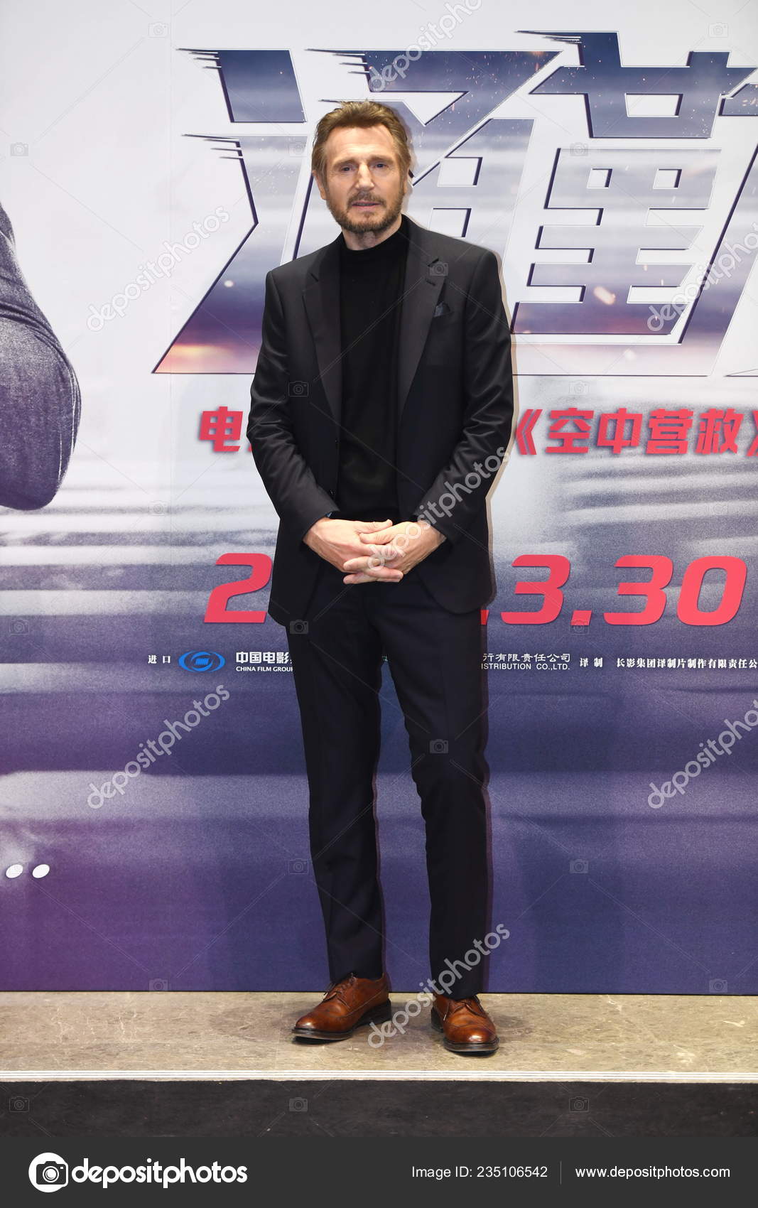 Hollywood Actor Liam Neeson Poses Red Carpet Premiere His New – Stock ...