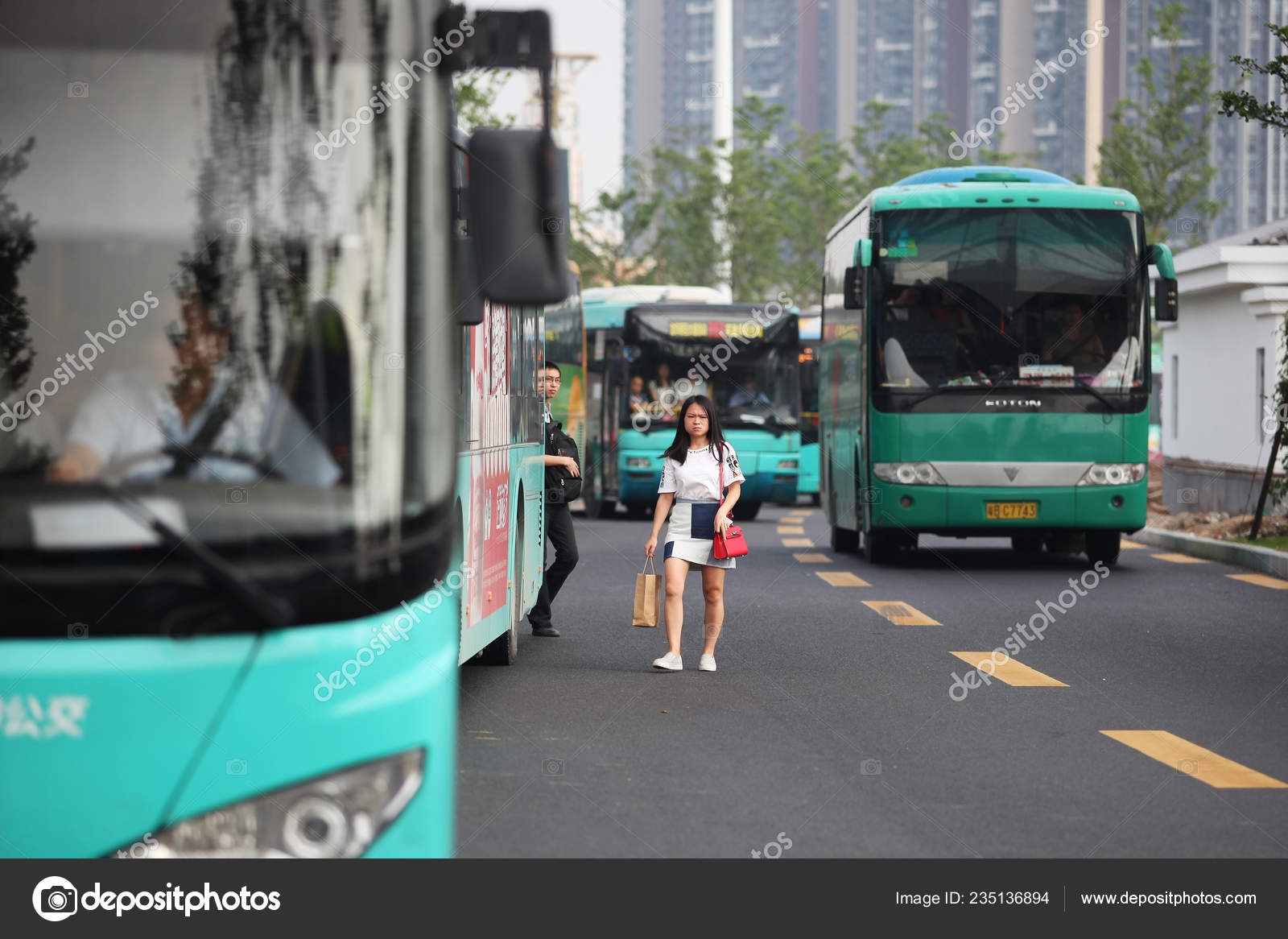 Commuters Cram Buses Meilin Checkpoint Which One Checkpoints Physical ...