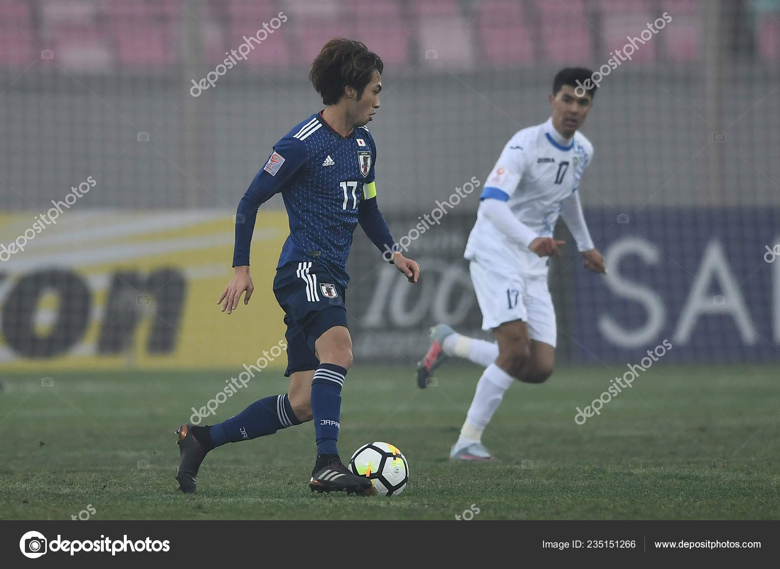 Yuta Kamiya Japan Left Dribbles Uzbekistan Quarterfinal Match 2018 Afc ...