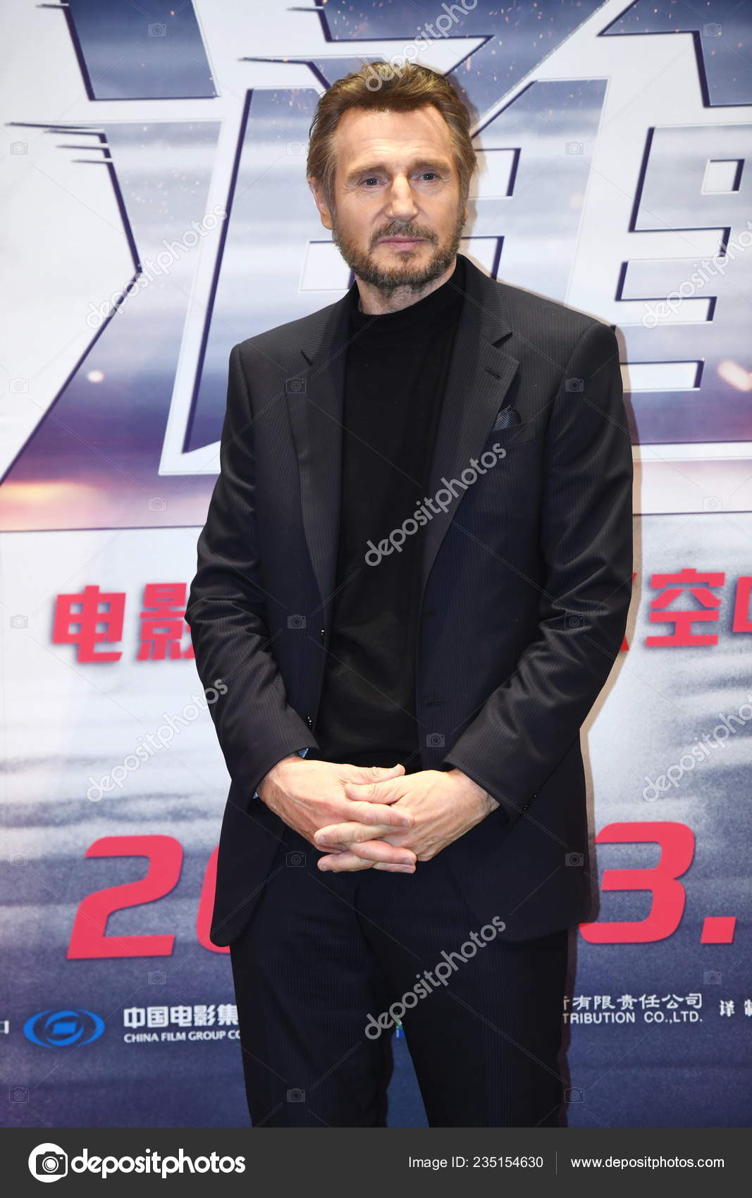 Hollywood Actor Liam Neeson Poses Red Carpet Premiere His New – Stock ...
