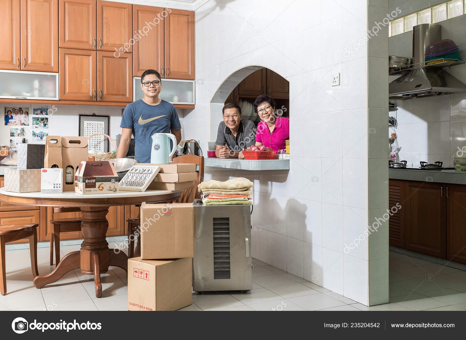 Undated Photo Year Old Harold His Parents Pose Photos Tableware Stock ...